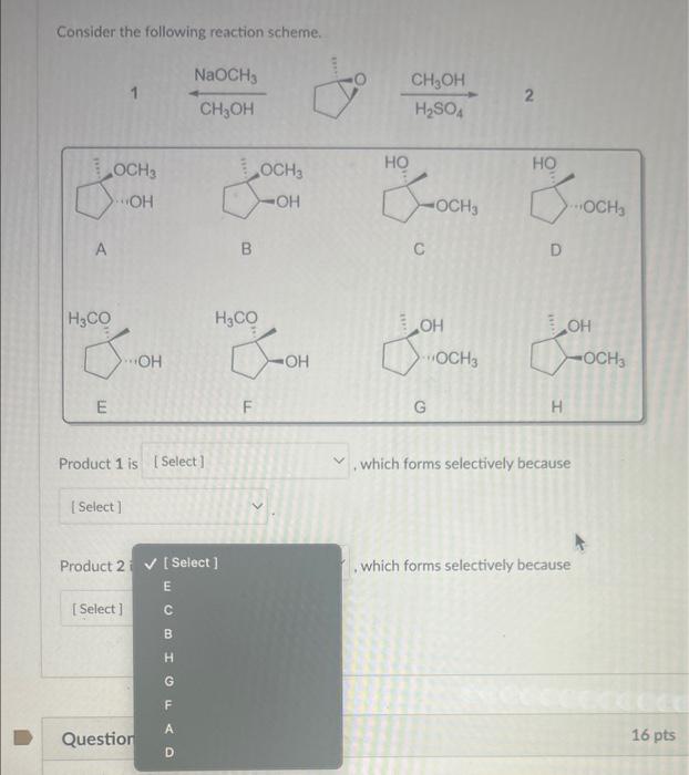 Solved Consider the following reaction scheme. 1CH3OHNaOCH3 | Chegg.com