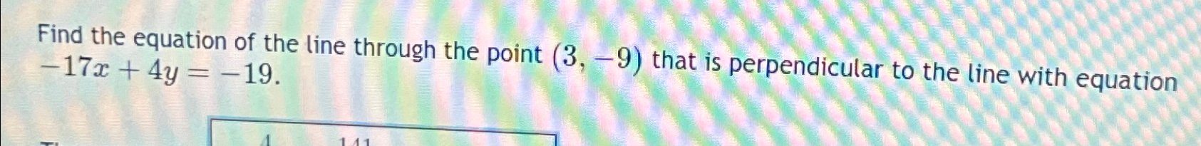 Solved Find the equation of the line through the point | Chegg.com