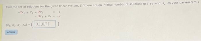 Find the set of solutions for the given linear | Chegg.com