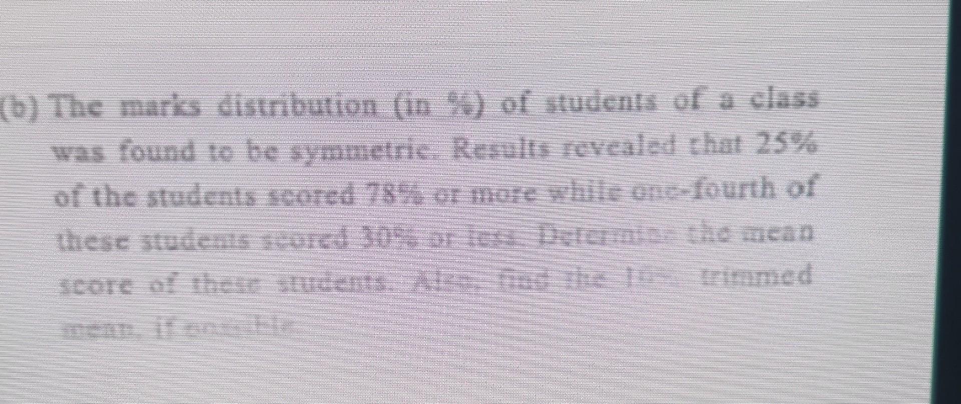 Solved (b) The marks distribution (in %) of students of a | Chegg.com