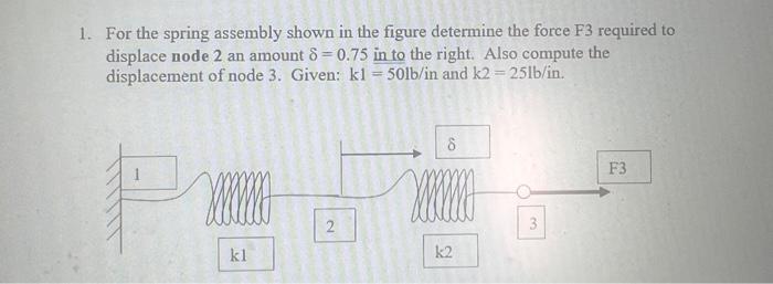 Solved For the spring assembly shown in the figure determine | Chegg.com