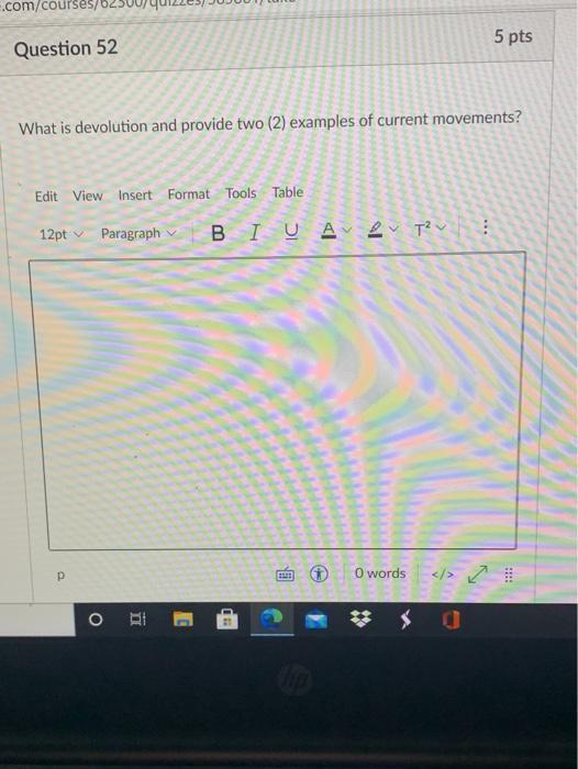Solved .com/courses/ 5 pts Question 52 What is devolution | Chegg.com