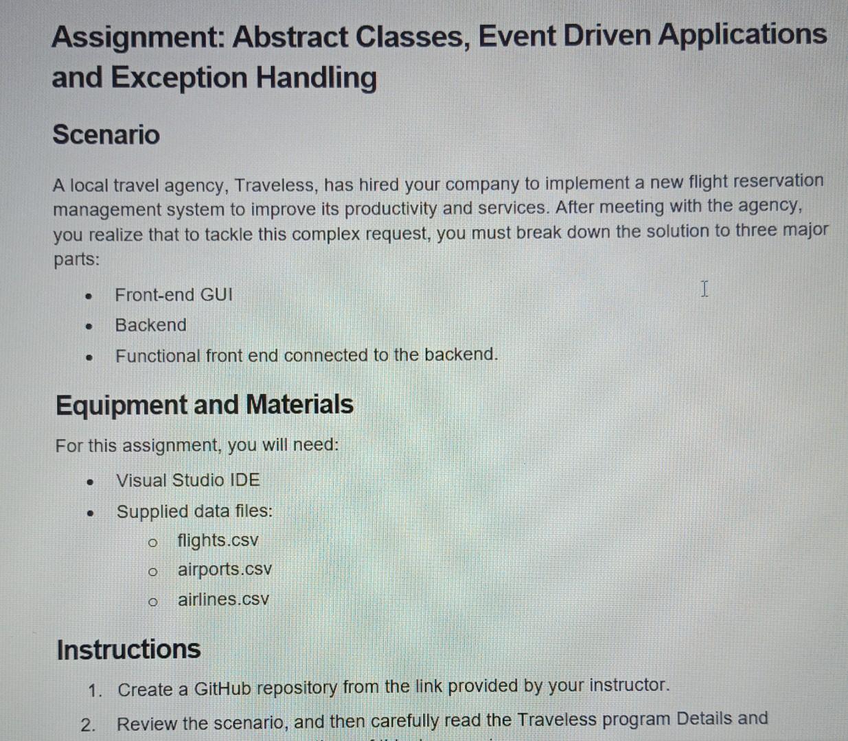 Solved Assignment: Abstract Classes, Event Driven | Chegg.com