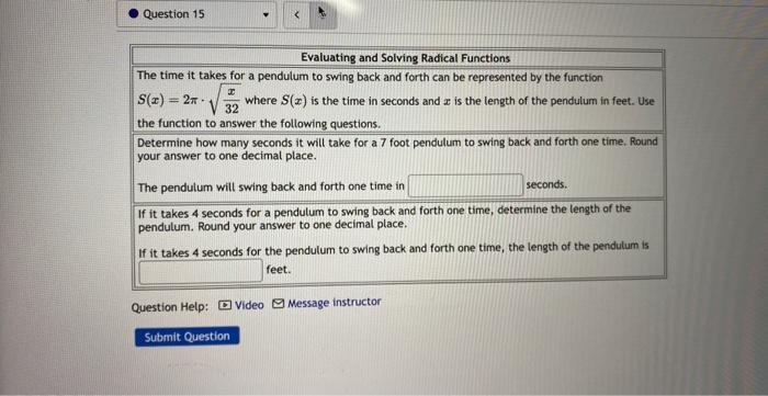 Solved Evaluating and Solving Radical Functions The time it | Chegg.com