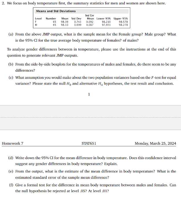 Solved a) ﻿From the above JMP output, what is the sample | Chegg.com