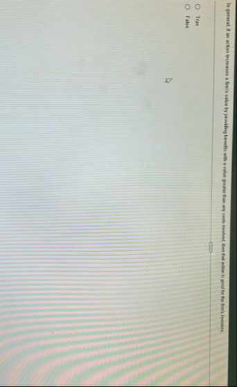 Solved In general, if an action increases a firmis value by | Chegg.com
