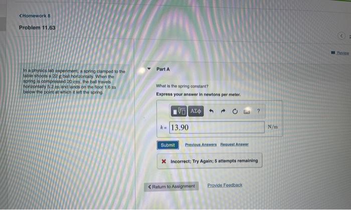 Solved In a physics lab oxperiment, a spring clamped to the | Chegg.com
