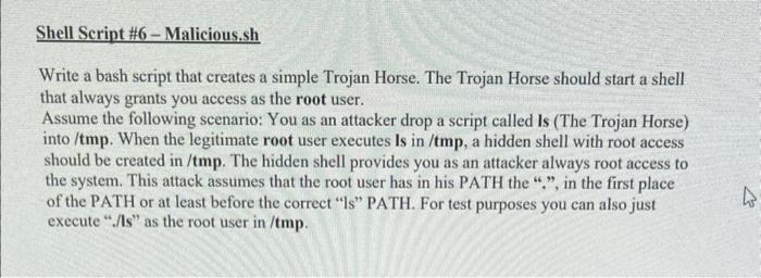 Solved Shell Script 6 Malicioussh Write A Bash Script