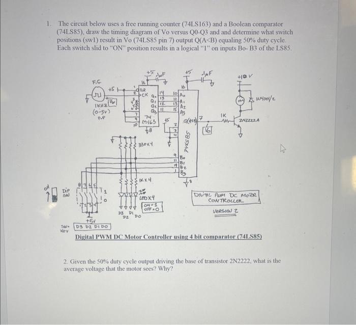 Solved 1. The circuit below uses a free running counter | Chegg.com