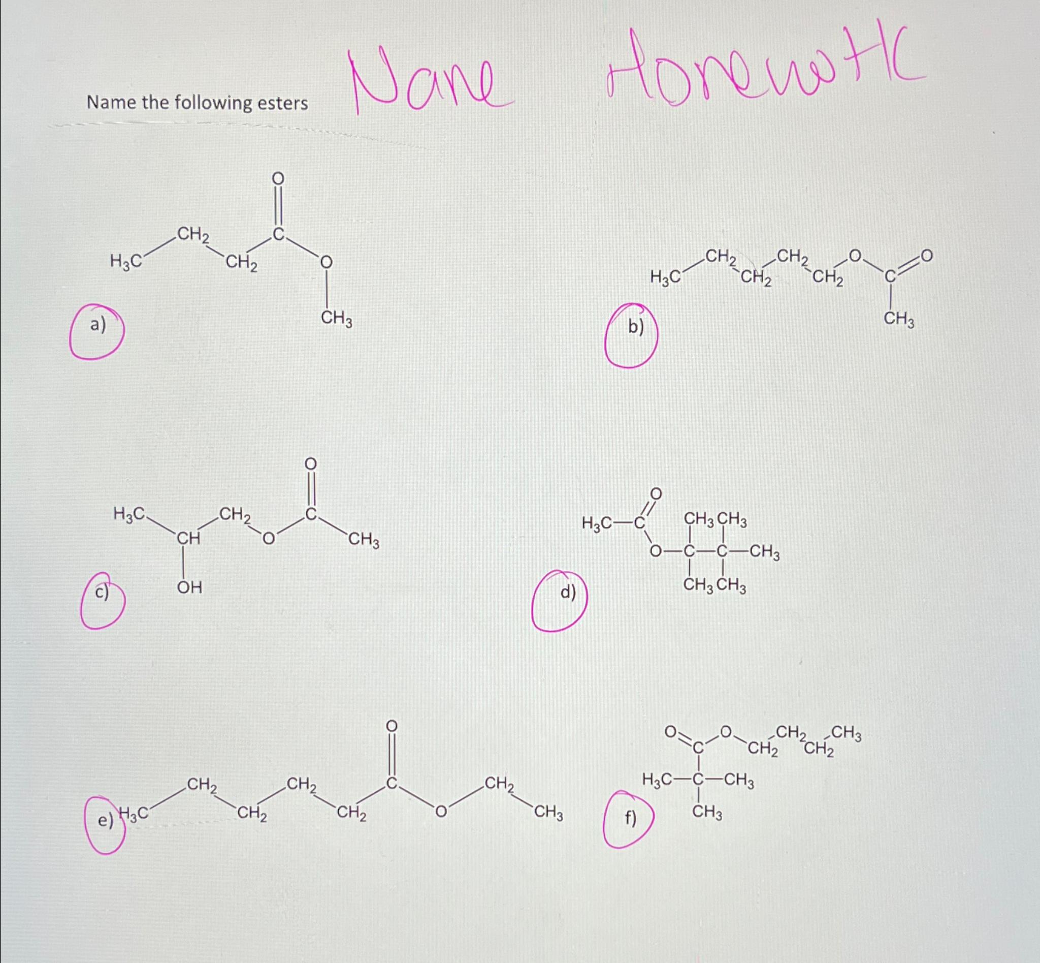Solved Name the following ethers | Chegg.com