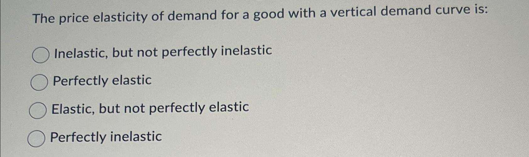 Solved The price elasticity of demand for a good with a | Chegg.com