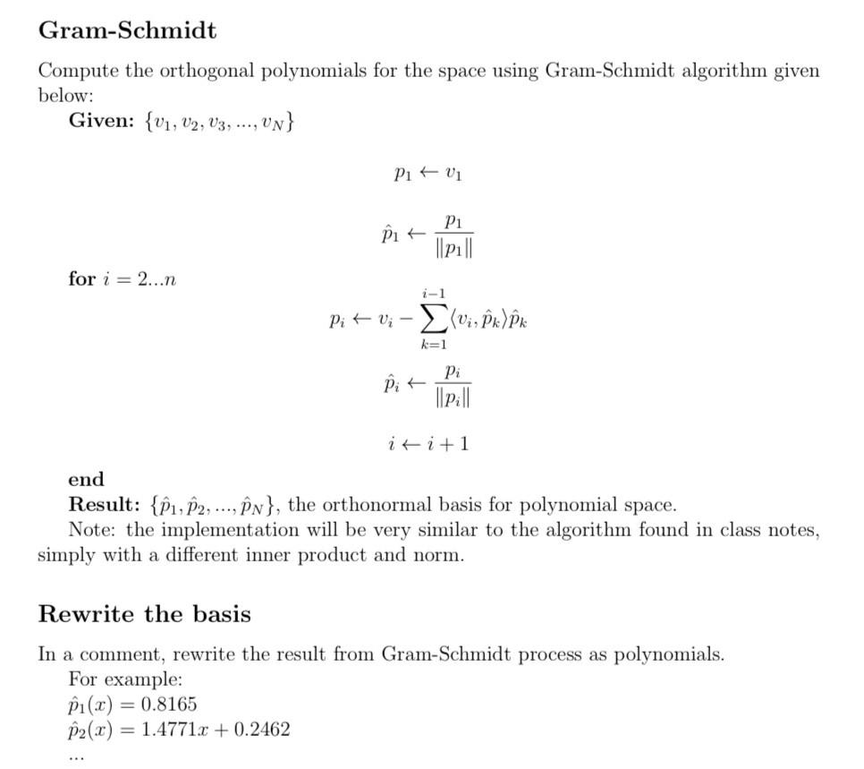 Solved Gram-Schmidt Compute the orthogonal polynomials for | Chegg.com