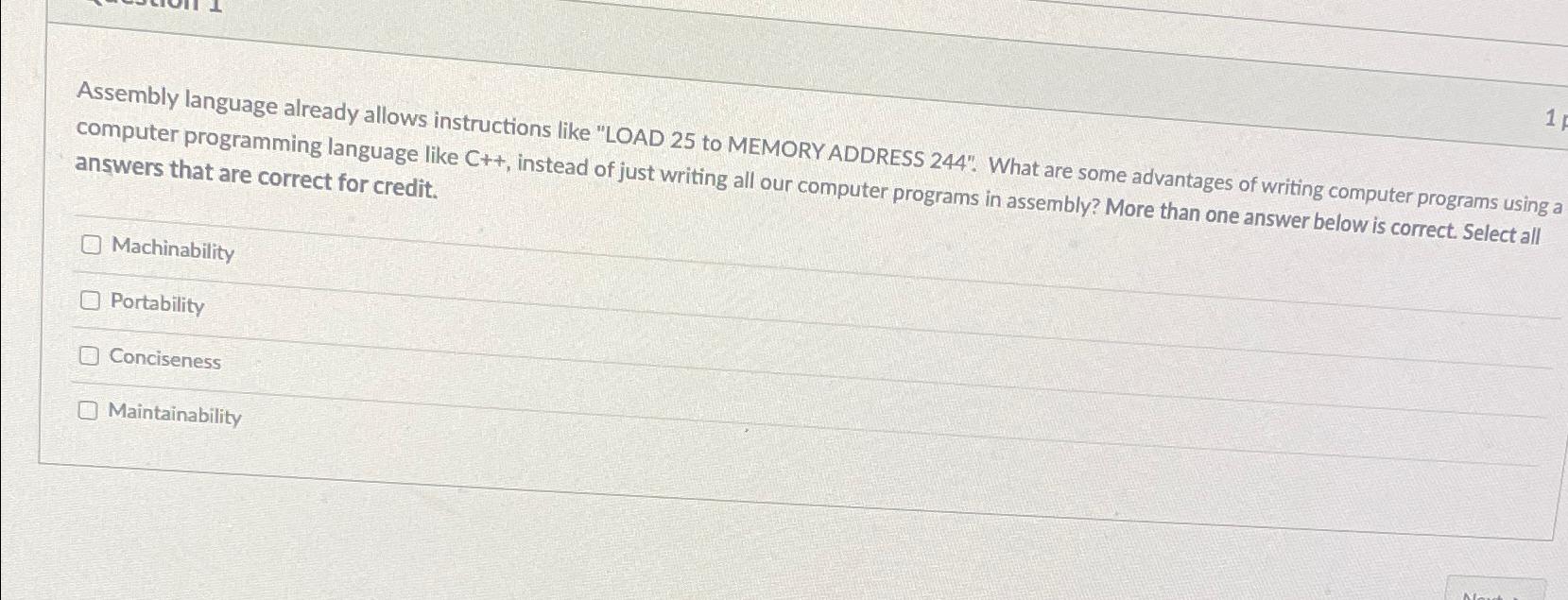 Solved Assembly Language Already Allows Instructions Like 