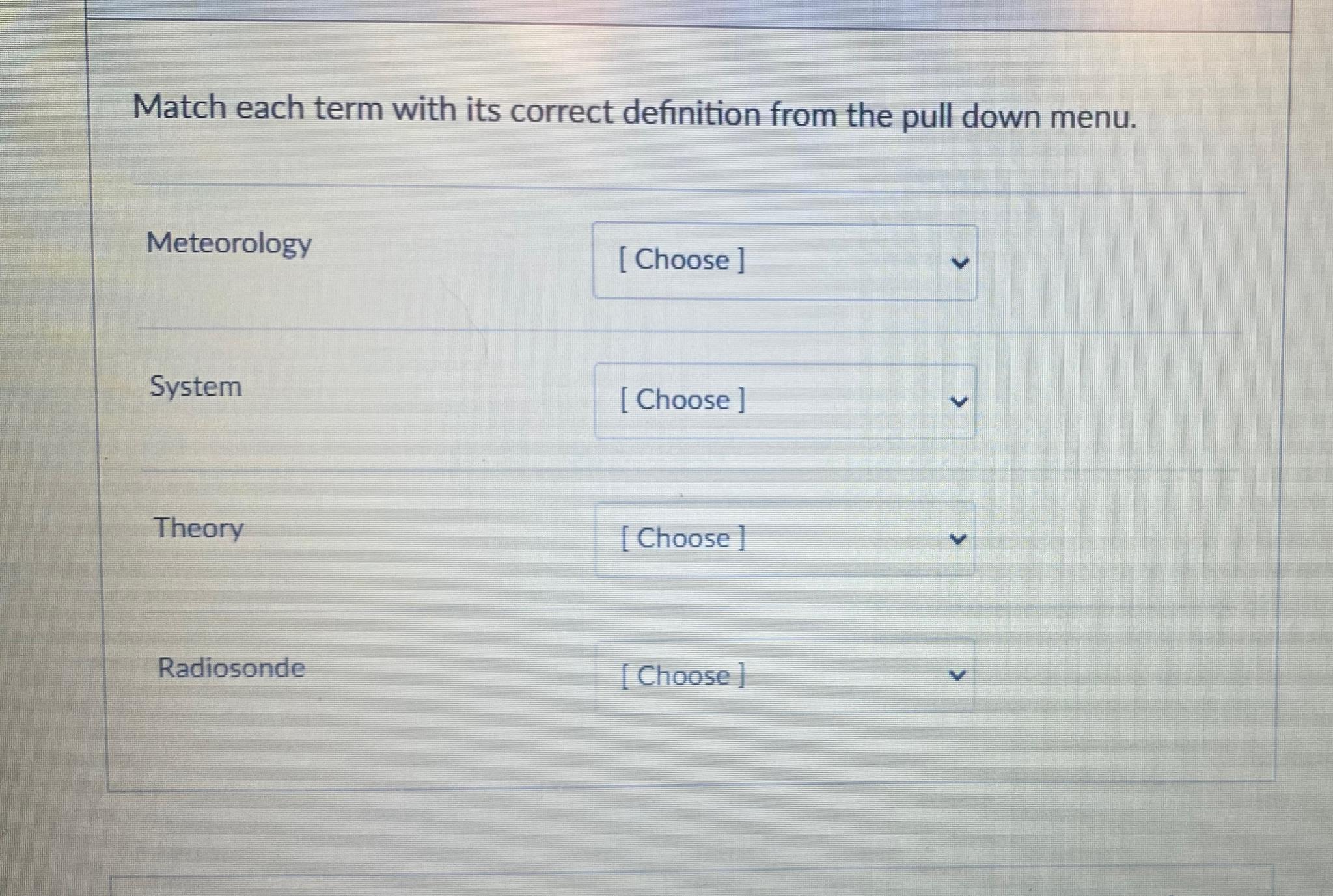 Solved Match each term with its correct definition from the | Chegg.com