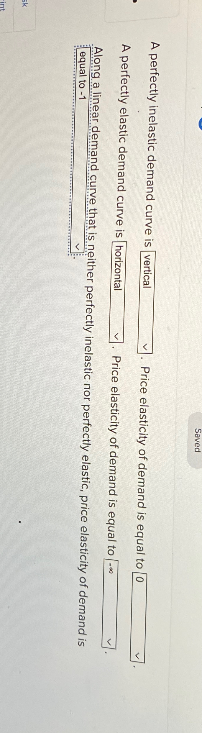 Solved A perfectly inelastic demand curve is ]. ﻿Price | Chegg.com
