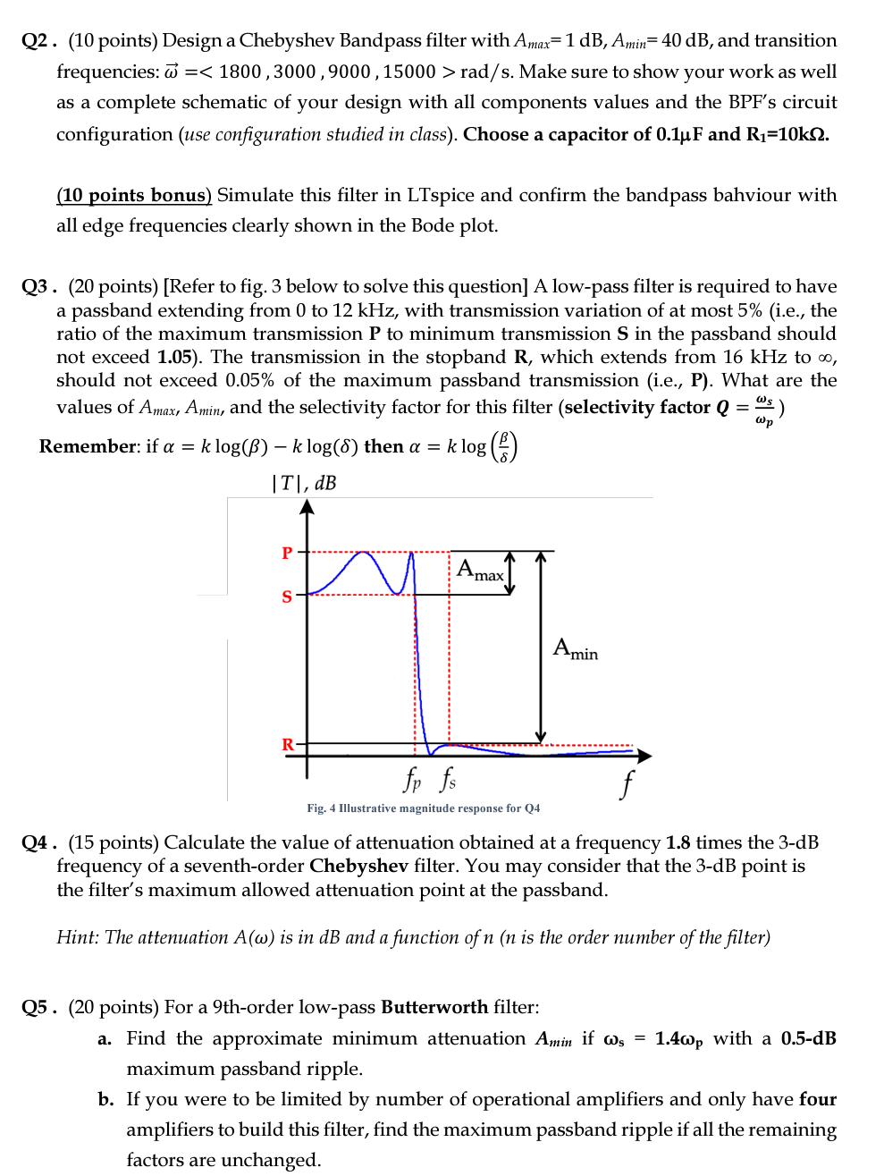 Solved Q1. (A) (5 points) In the following filter circuit, | Chegg.com