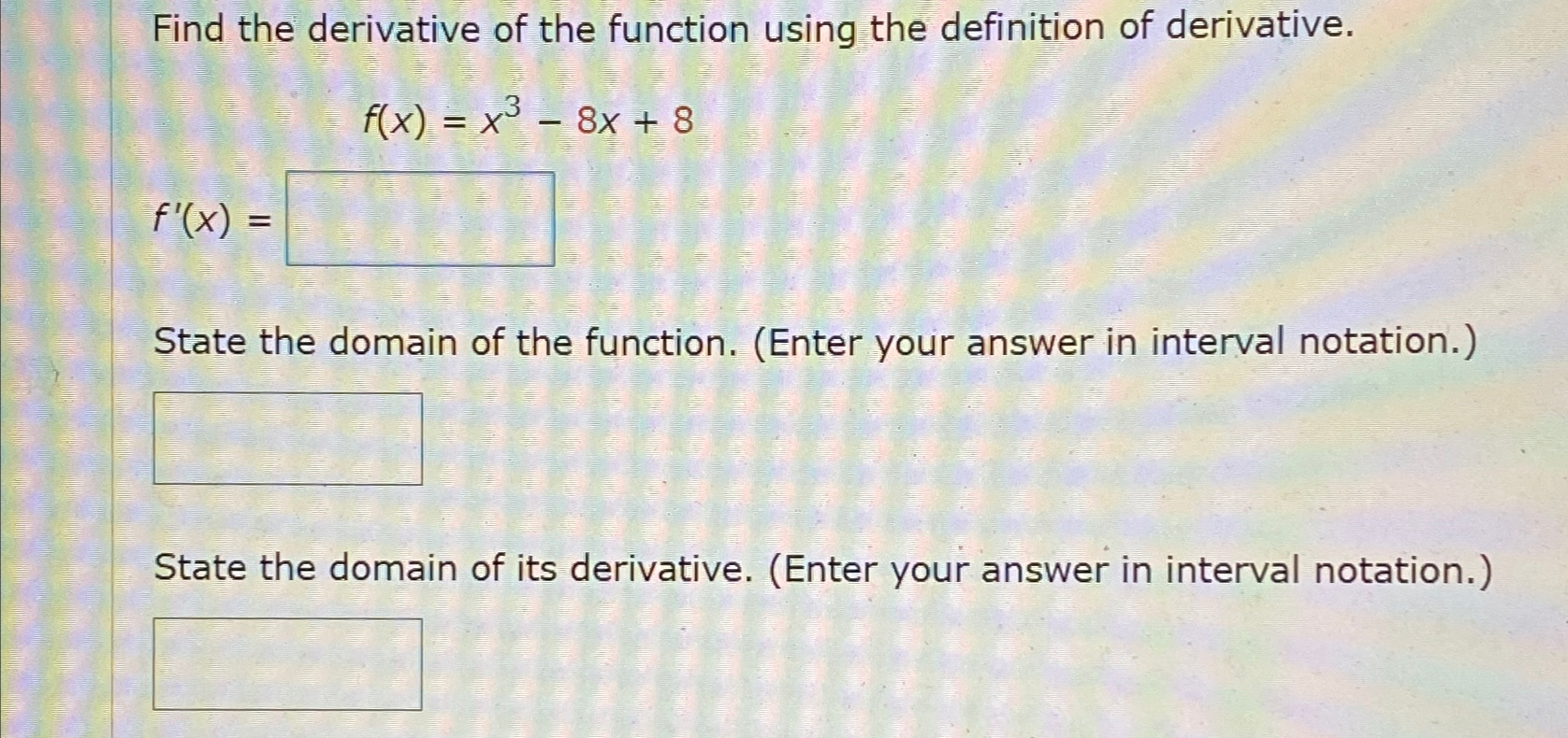 Find the derivative of the function using the | Chegg.com