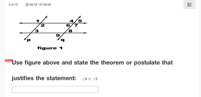 Solved Use figure above and state the theorem or postulate | Chegg.com