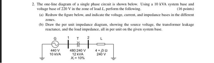 Solved 2. The one-line diagram of a single phase circuit is | Chegg.com