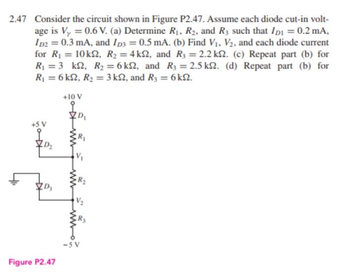 Solved 2.47 Consider the circuit shown in Figure P2.47. | Chegg.com