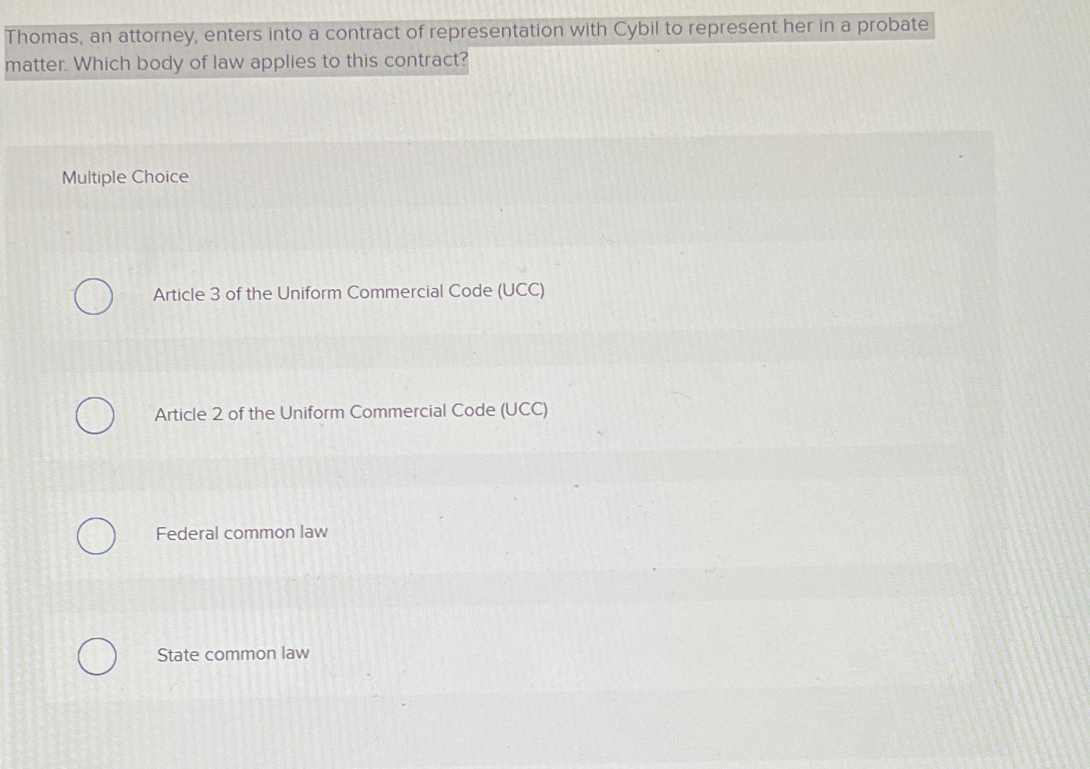 Solved Thomas, an attorney, enters into a contract of | Chegg.com