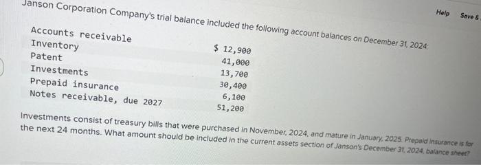 Solved Janson Corporation Company's trial balann.... Nlowing | Chegg.com
