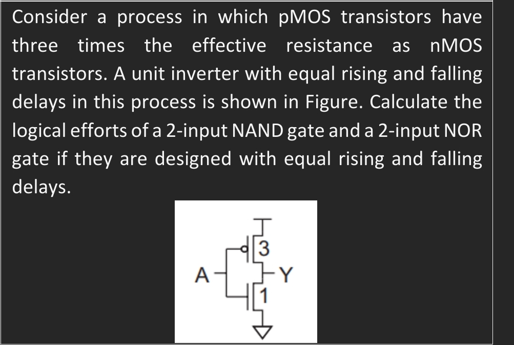 Solved Consider a process in which pMOS transistors have | Chegg.com