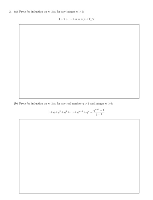 Solved 2. (a) Prove by induction on n that for any integer n | Chegg.com