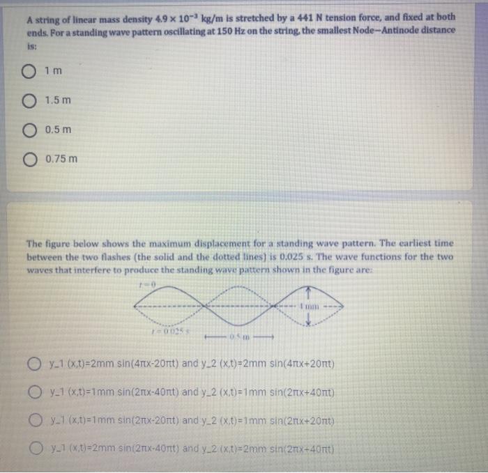 Solved A string of linear mass density 4.9 x 10 kg/m is | Chegg.com