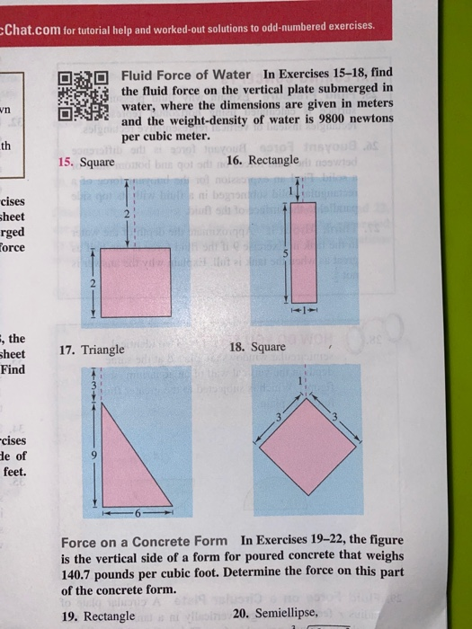 Fluid Force on a Tank Wall In Exercises 9-14, find | Chegg.com