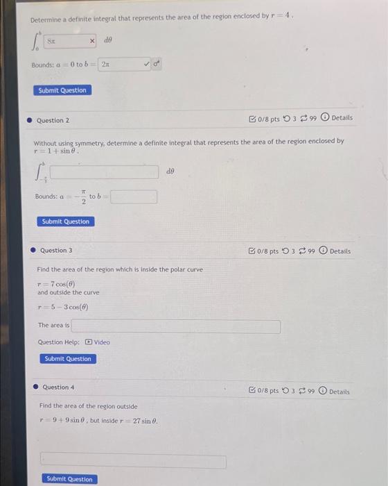 Solved Determine a definite integral that represents the | Chegg.com
