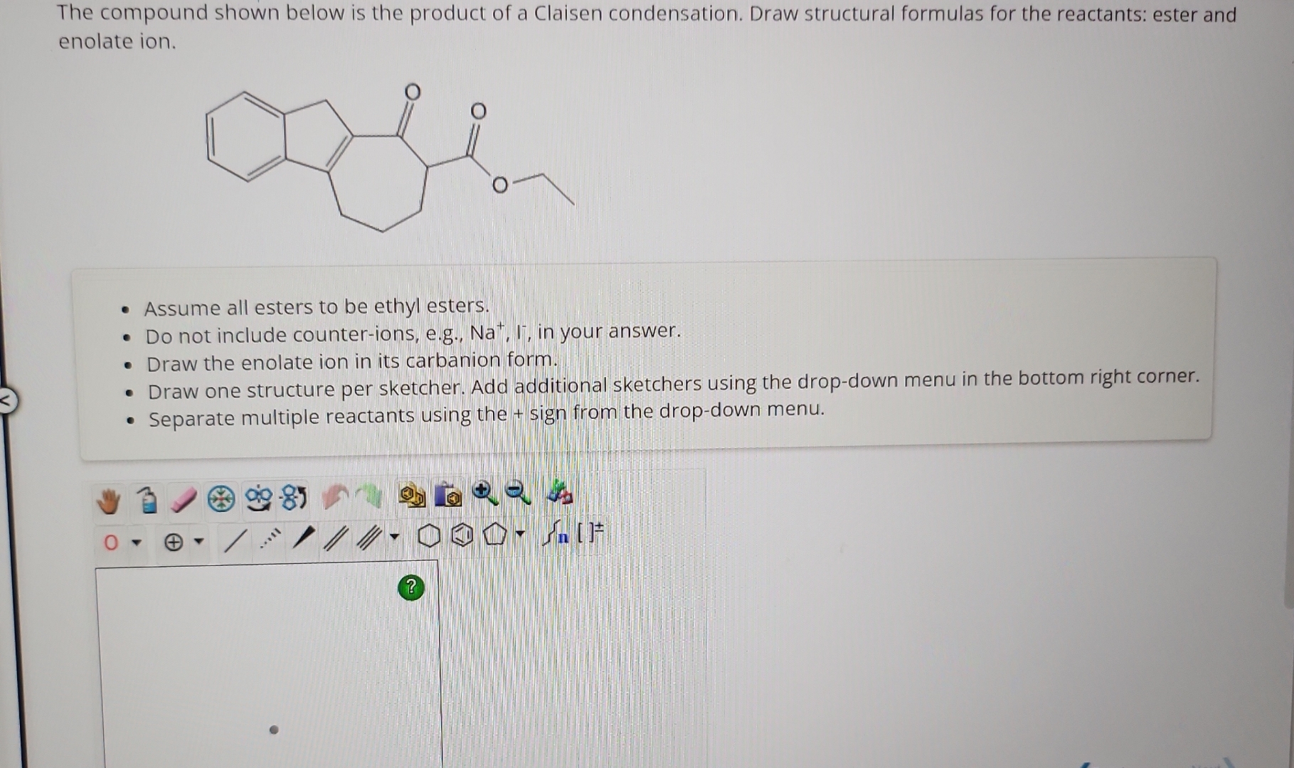 Solved The compound shown below is the product of a Claisen | Chegg.com
