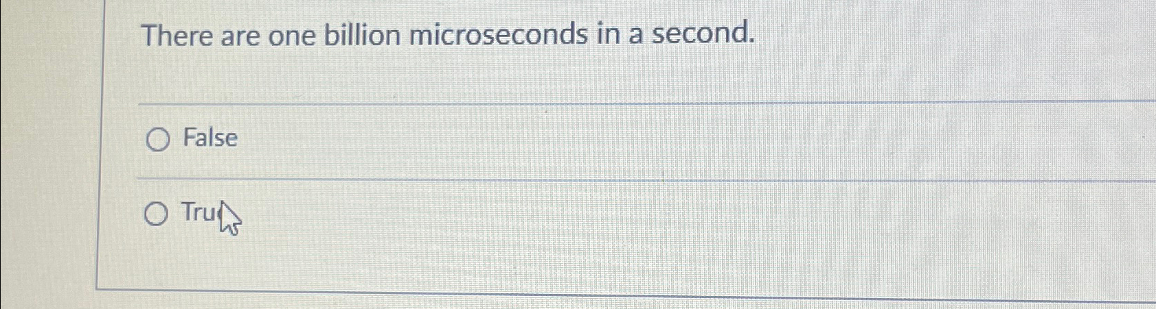 Solved There are one billion microseconds in a | Chegg.com