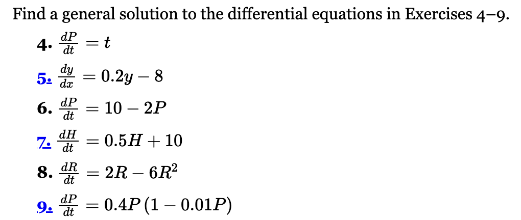Solved Find a general solution to the differential equations | Chegg.com