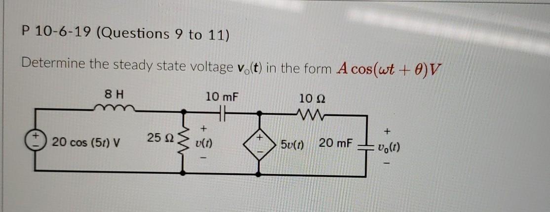 Solved P 10 6 19 Questions 9 to 11 Determine The Steady