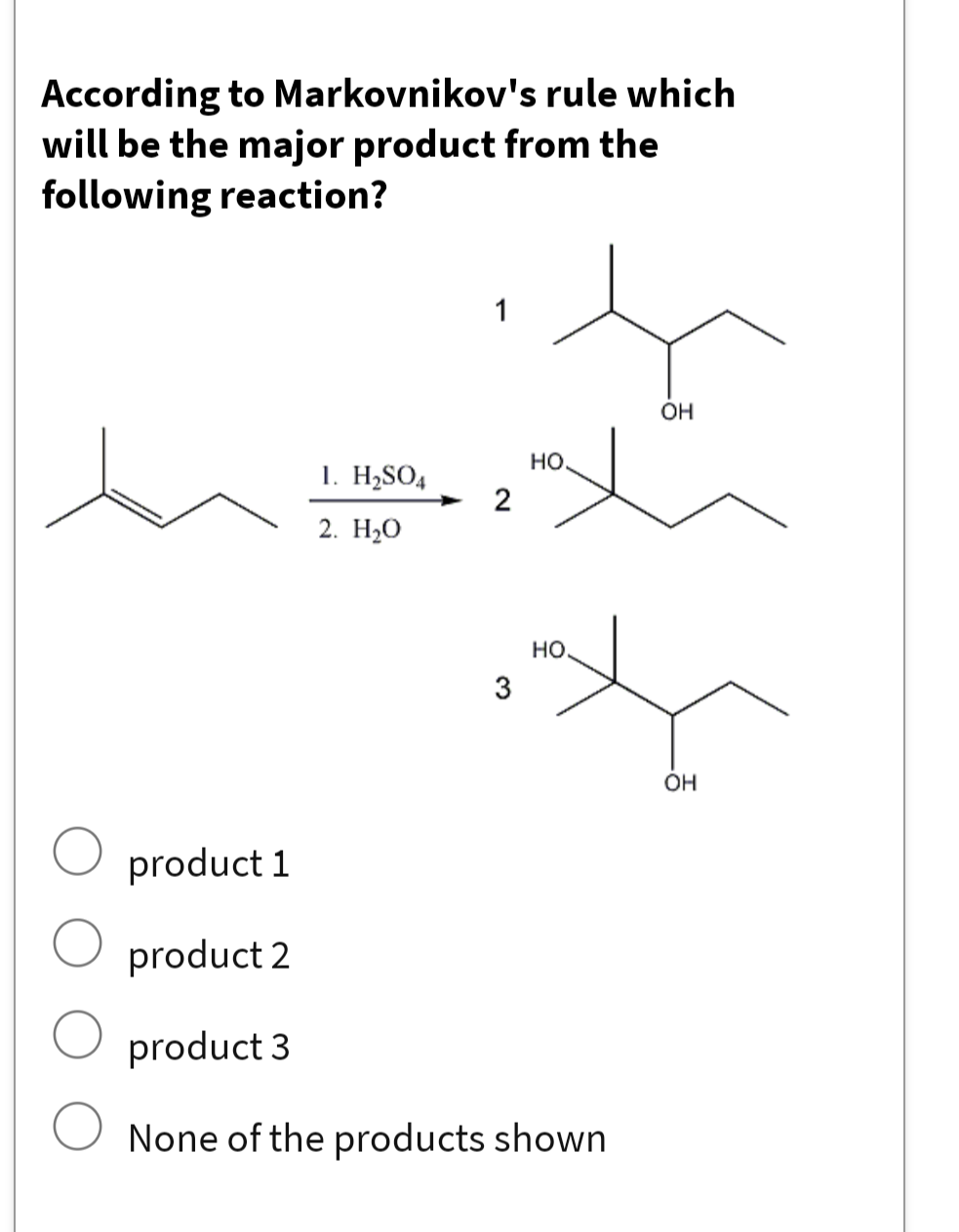 Solved According to Markovnikov's rule which will be the | Chegg.com