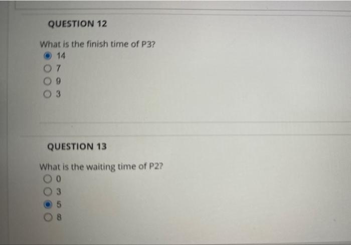 Solved What is the finish time of P3? 11 7 9 3 QUESTION 13 | Chegg.com