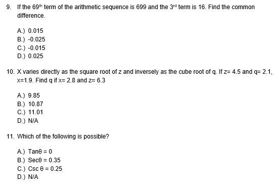 Solved 9. If the 69th term of the arithmetic sequence is | Chegg.com