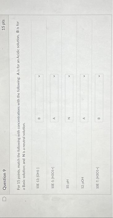 Solved Question 9: For 15 points, match the following with | Chegg.com