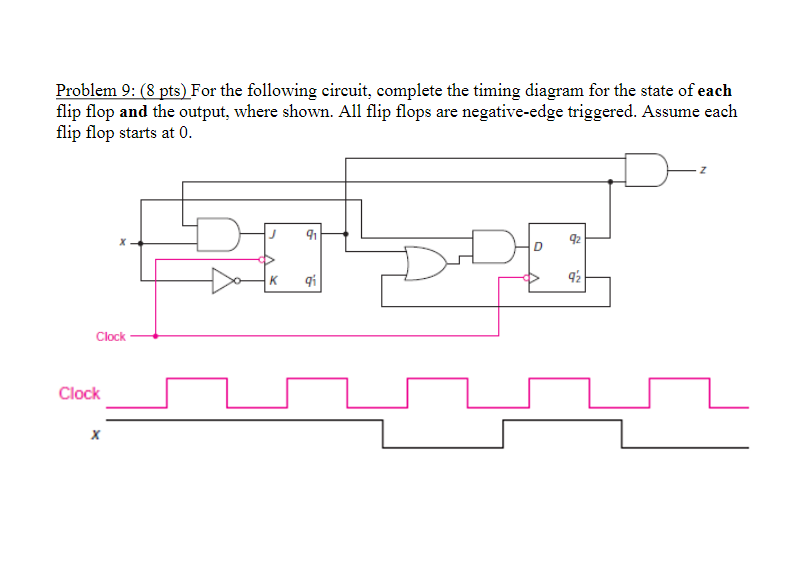 Solved Problem 9: ( 8pts ﻿For the following circuit, | Chegg.com