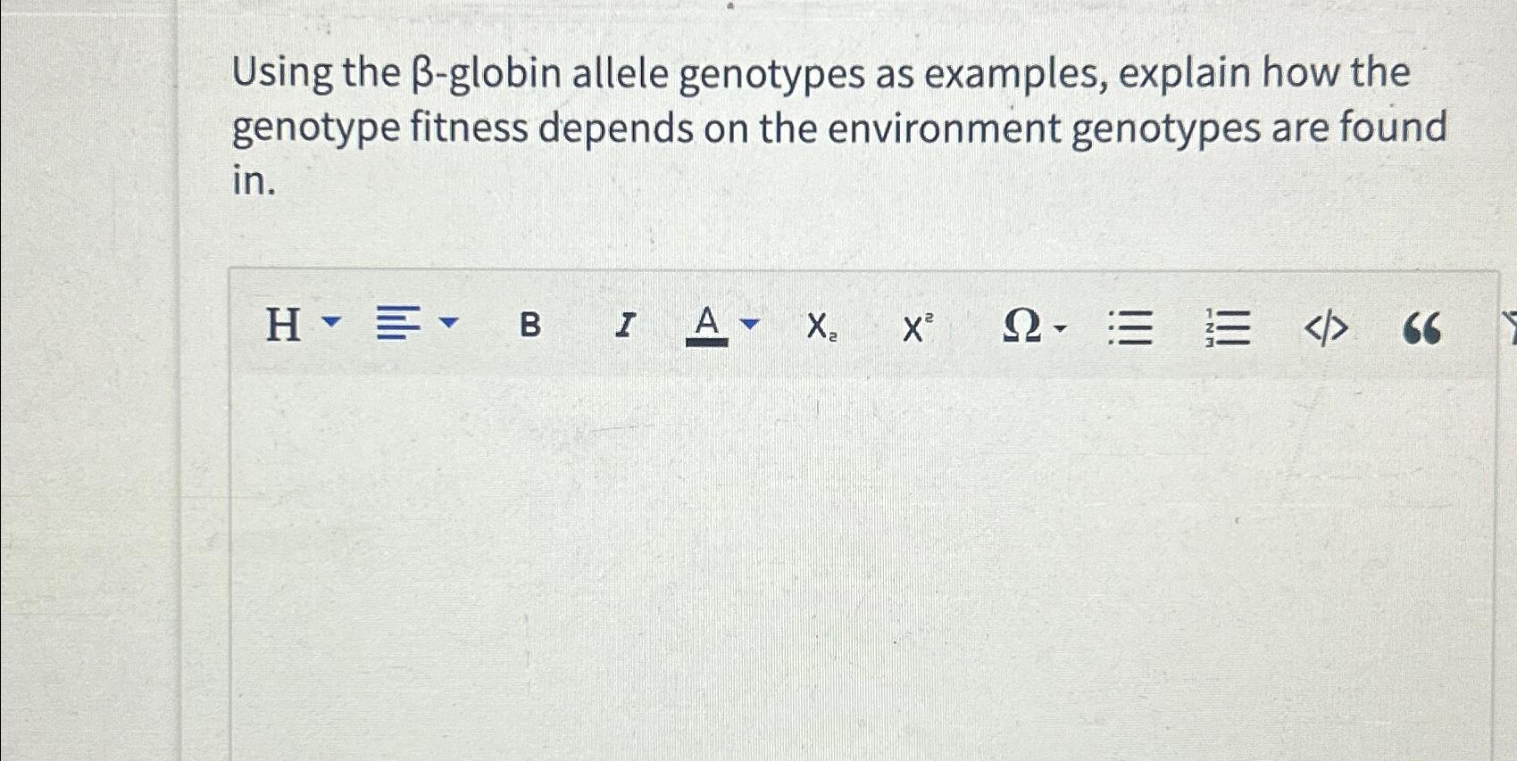 Solved Using the β-globin allele genotypes as examples, | Chegg.com