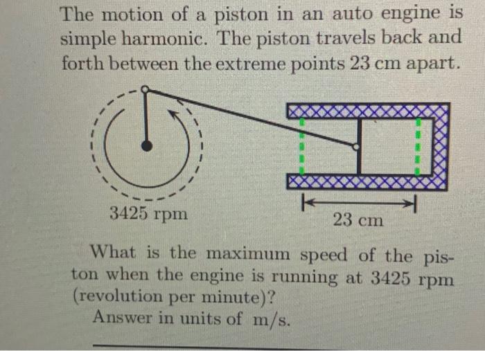 Solved The motion of a piston in an auto engine is simple | Chegg.com