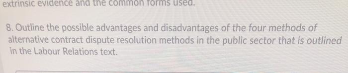 Solved extrinsic evidence and the common forms used. 8. | Chegg.com