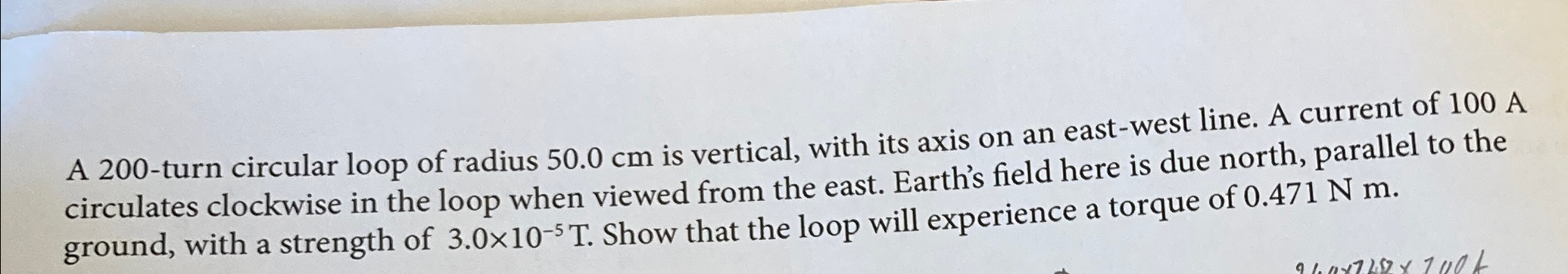 Solved A 200-turn circular loop of radius 50.0cm ﻿is | Chegg.com