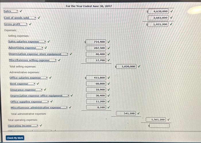 Solved Multiple-step income statement and balance sheet The | Chegg.com
