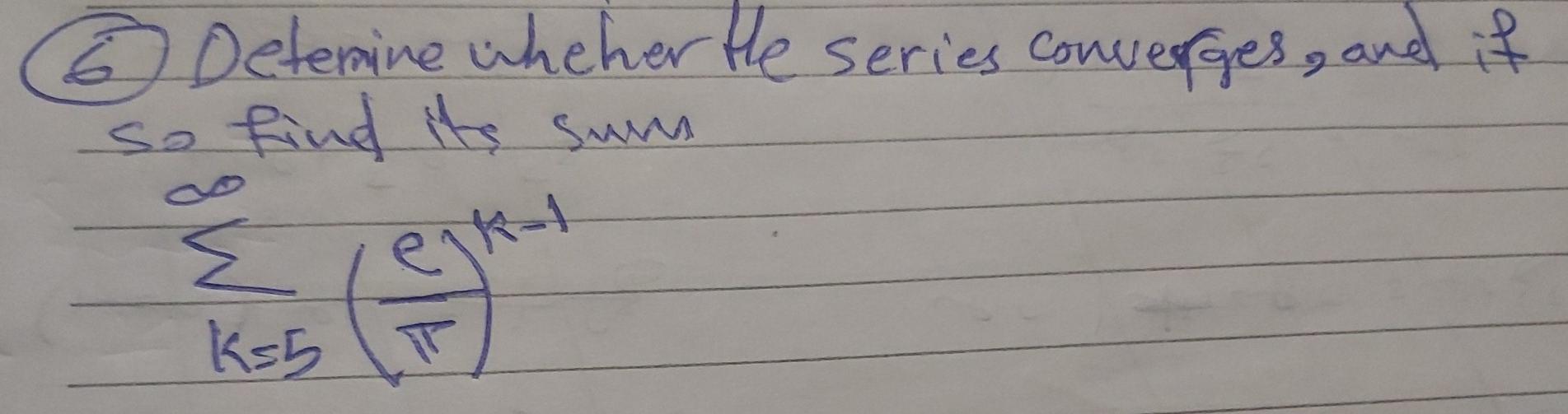 Solved ② Determine wheher the series converfges, and if so | Chegg.com Solved ② Determine wheher the series converfges, and if so | Chegg.com