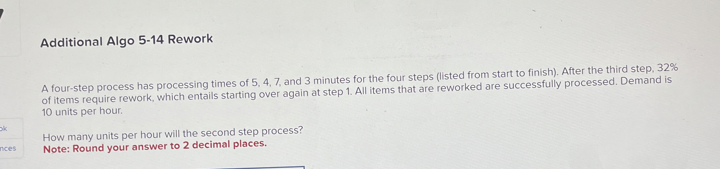 Solved Additional Algo 5-14 ﻿ReworkA four-step process has | Chegg.com