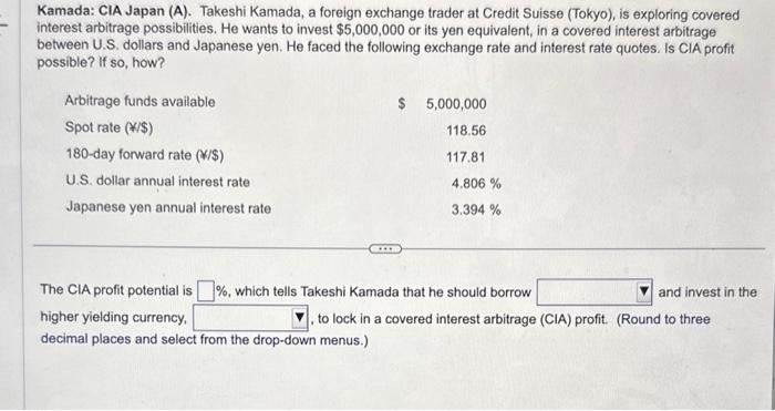 Kamada: CIA Japan (A). Takeshi Kamada, a foreign | Chegg.com