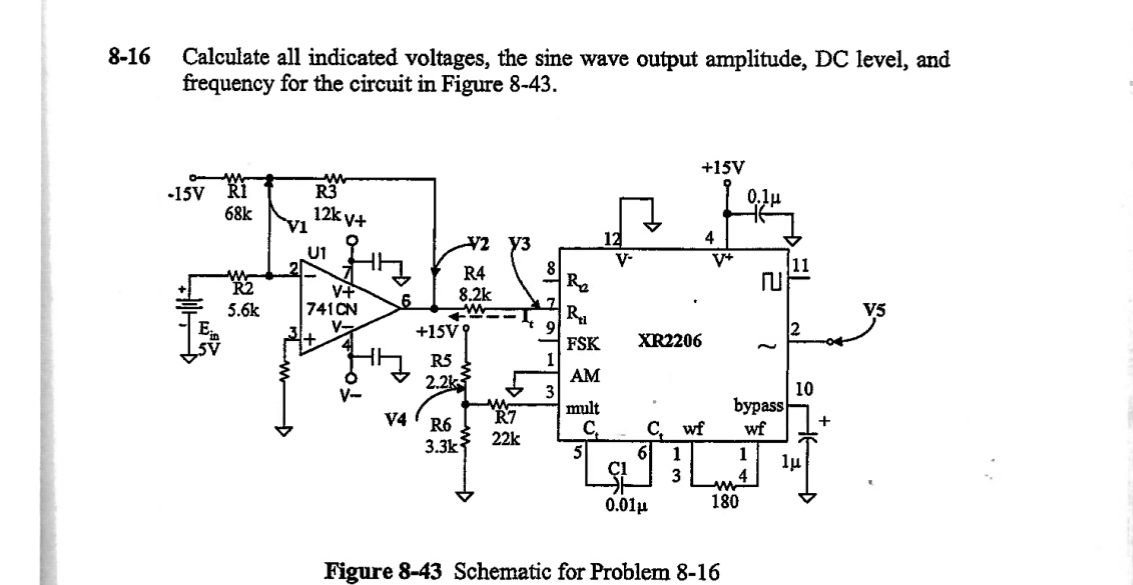 Solved 8-16 ﻿Calculate all indicated voltages, the sine wave | Chegg.com