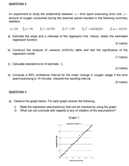 Solved An experiment to study the relationship between x= | Chegg.com